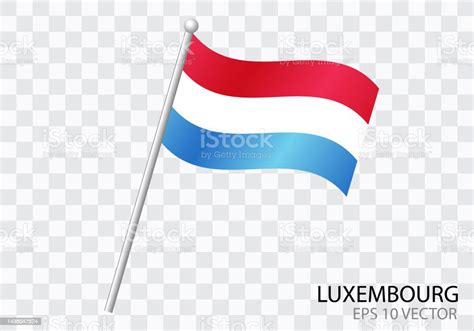 바람에 흔들리는 깃발 기둥이있는 룩셈부르크의 국기 벡터 일러스트 레이 션 룩셈부르크 국기에 대한 스톡 벡터 아트 및 기타 이미지 룩셈부르크 국기 0명 3차원 형태