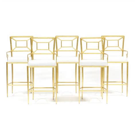 Set Of Five Contemporary Gold Leaf Bar Stools Lot 441 October Estate Auctionoct 13 2022 9 00am