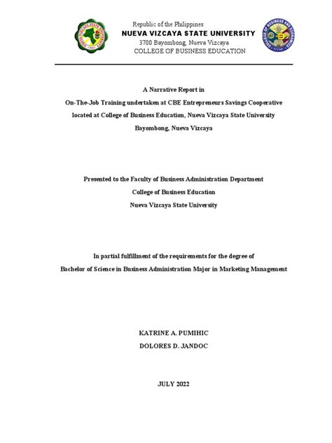 Final Narrative Report Format Mm Pdf