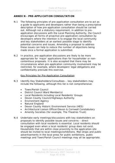 Validation Checklist Final Version 1 0 North Devon District Council
