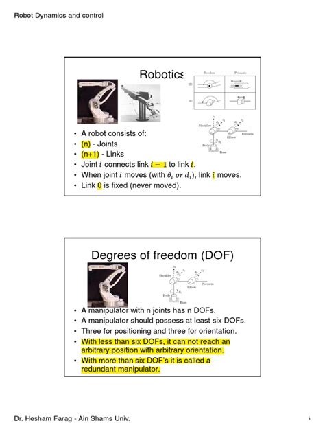 Robotics Robot Dynamics And Control Pdf Kinematics Coordinate System