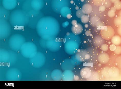 Abstract Bokeh Background With Soft Overlapping Circles In Blue And Orange Hues With Small