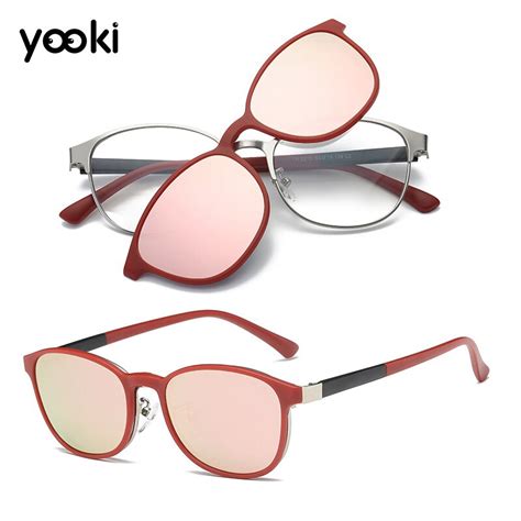 Womens Mens Magnetic Polarized Clip On Sunglasses Eyeglass Frames Tr