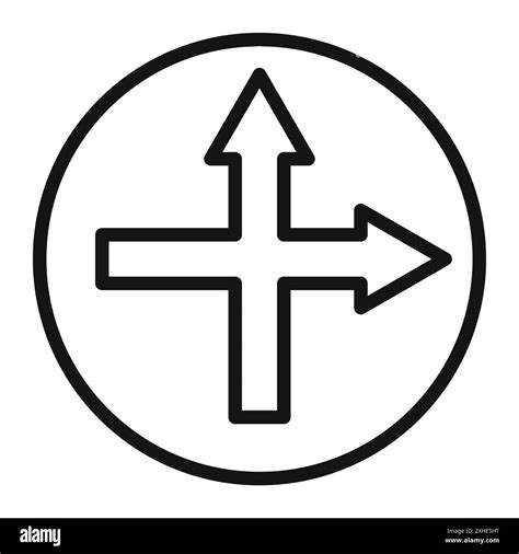 Left Side Road Icon Vector Symbol Or Sign Set Collection In Black And White Outline Stock Vector