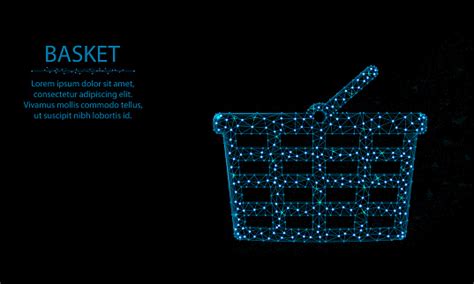 쇼핑 바구니 낮은 폴리 디자인 다각형 스타일의 인터넷 상거래 검은 배경에 마케팅 벡터 일러스트레이션 로우 폴리곤 모델링에 대한 스톡 벡터 아트 및 기타 이미지 Istock