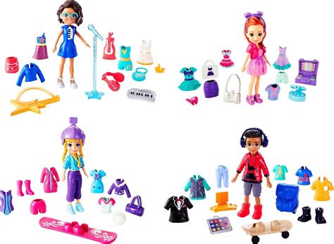 Polly Pocket Travel Toy Playset With Four 3 Inch Dolls