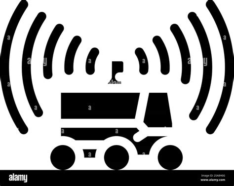 Lidar Sensors Autonomous Delivery Glyph Icon Vector Lidar Sensors Autonomous Delivery Sign