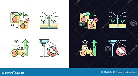 Automated Systems Linear Icons Set Robotics Efficiency Precision