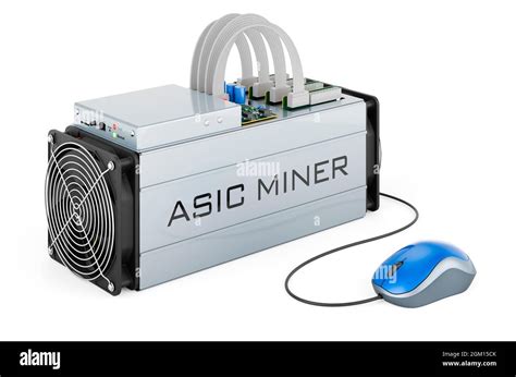 Asic Miner With Computer Mouse 3d Rendering Isolated On White
