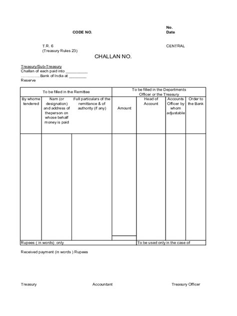 Fillable Online RECEIPT CHALLAN Form No TR Fax Email Print PdfFiller