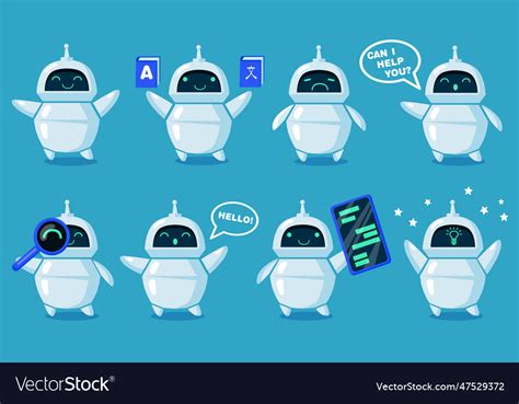 Chat Bot Set Royalty Free Vector Image VectorStock
