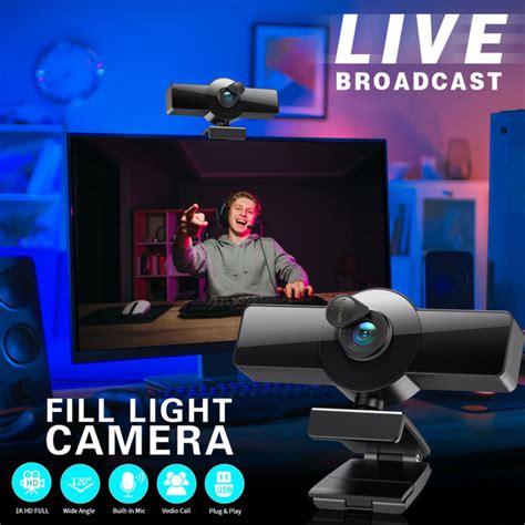 Веб камера 4К для ПК с тремя режимами подсветки с микрофоном для стрима стриминга 3840х2160 30