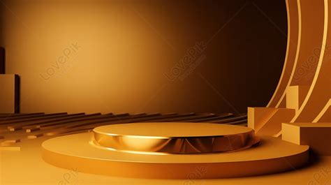 황금빛 색상으로 향상된 3d 장면 연단 위의 제품 디스플레이를 위한 완벽한 배경 연단 배경 제품 디스플레이 배경 색상