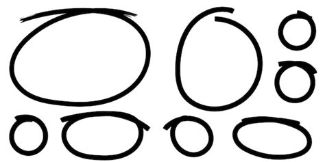Premium Vector Black Oval Circle Highlight Set Element Hand Drawn