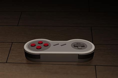 Premium Photo Retro Game Controller On 3d Illustration