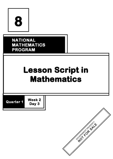 2024 Ls G8 Nmp Mathematics Q1 W2 D3 8 Quarter 1 Week 2 Day 3 National