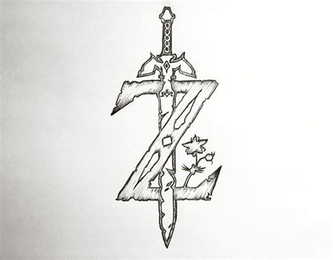 The Legend Of Zelda Breath Of The Wild Z Logo Drawing Done With