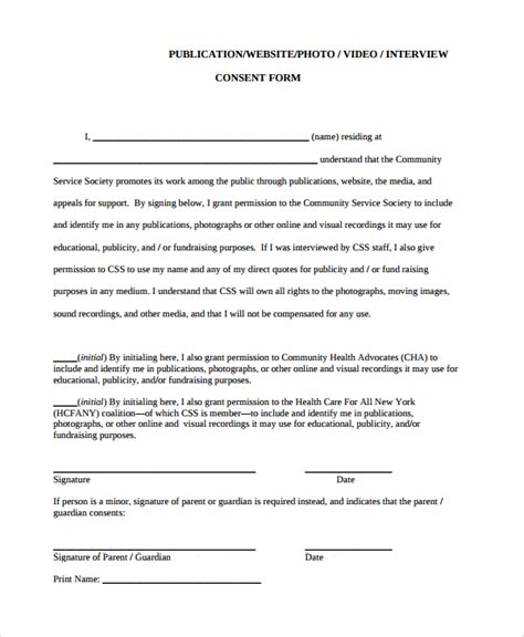 Free 9 Sample Interview Consent Forms In Ms Word Pdf