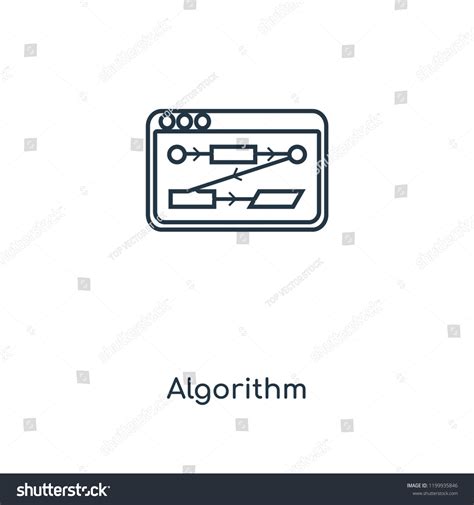 Algorithm Concept Line Icon Linear Algorithm Stock Vector Royalty Free