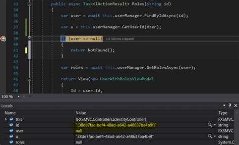 C Findbyidasync Returns Null User Object Dotnet Core 20 Stack