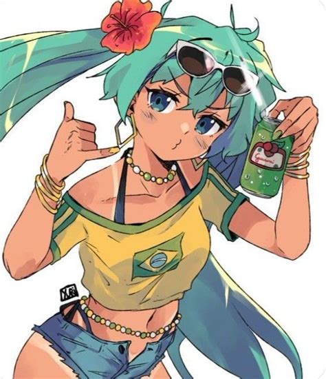 Miku Brasileña 🇧🇷💙 Desenhos Bonitos Desenhos De Anime Personagens