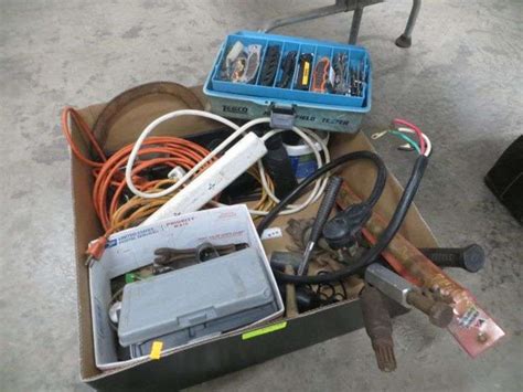 Large Box Of Assorted Tools See Pics Lambrecht Auction Inc