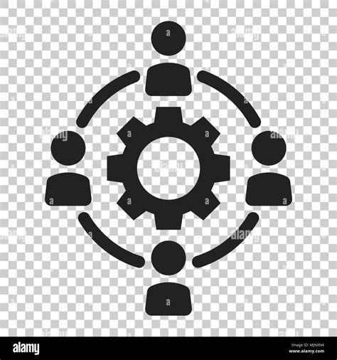 Outsourcing Business Collaboration Vector Icon In Flat Style People