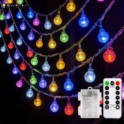 ไฟตกแต่ง Solar Led ไฟลูกแก้ว 50led 10เมตร 8โหมด ไฟตกแต่งสวนและกลางแจ้ง โซล่าเซลล์ ไฟเส้นอัจฉริยะ