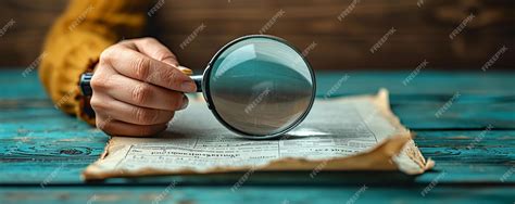 Premium Photo Person Holding A Magnifying Glass Over Fine Background