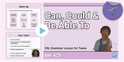 Esl Can Could And Be Able To Ppt For Teens