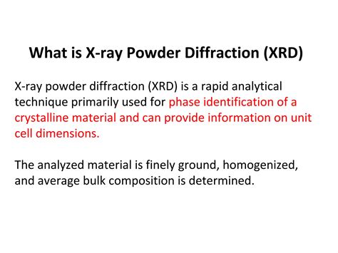 X Ray Diffraction Ppt