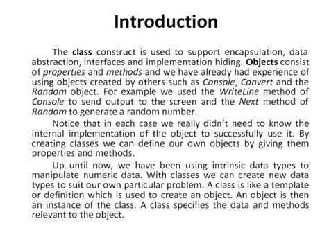 Introducing The C Class Types Defining Classes Objects And Methods