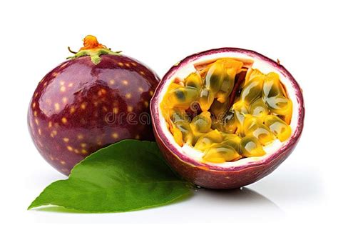 Passion Fruit With Slice Stock Illustration Illustration Of Green