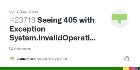 Seeing 405 With Exception System InvalidOperationException At Microsoft