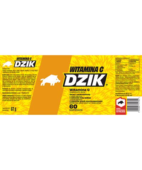 Dzik Witamina C 60kaps Witamina C Odporność