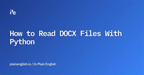 How To Read Docx Files With Python