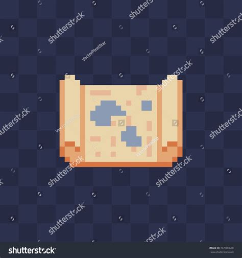 Treasure Map On Parchment Scroll Pixel Stock Vector Royalty Free 767980678 Shutterstock