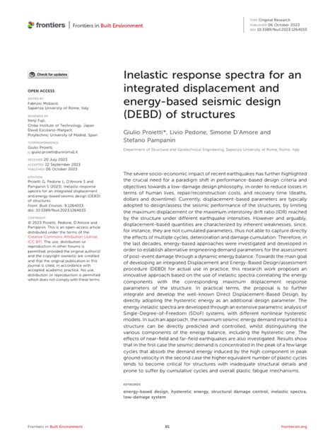 Inelastic Response Spectra For An Integrated Displacement And