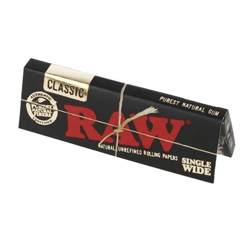 Black Raw Rolling Paper Single Wide Smokemart