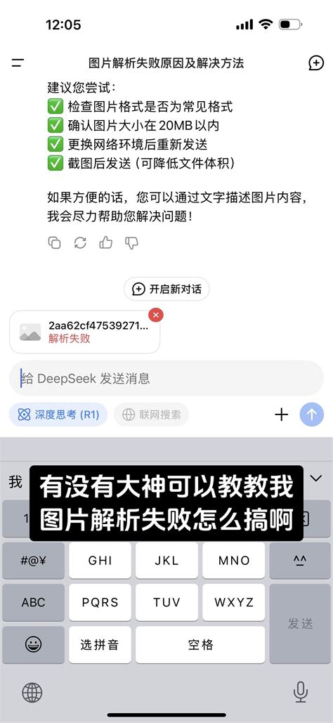 Deepseek怎么照片解析失败 抖音