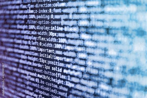 Shallow Depth Of Field Selective Focus Effect Programming Code Abstract Technology Background