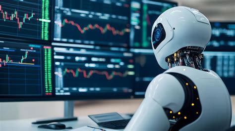 Ai Robot Analyzing Stock Market Data Premium Ai Generated Image