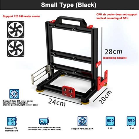 MOD Desktop PC Cabinet ITX MATX ATX EATX PC Case Open Frame Water Cooling Computer Gaming Gamer
