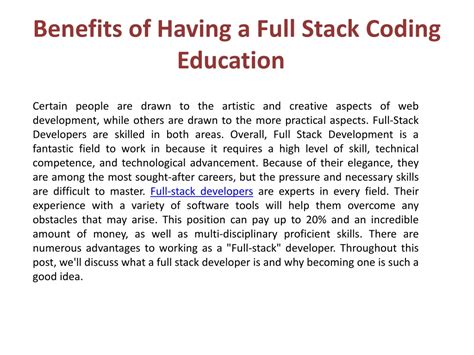 ppt benefits of having a full stack coding education powerpoint presentation id 11988466