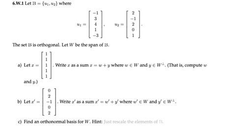 Solved W Let B U U Where U U Chegg Com