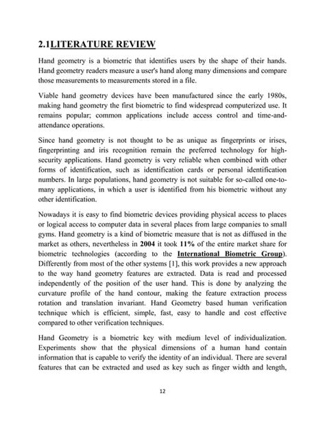 Design Of A Hand Geometry Based Biometric System Docx