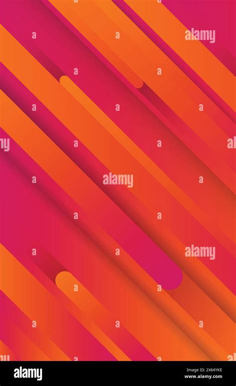 Trendy Geometric Orange Background With Abstract Lines Stories Banner