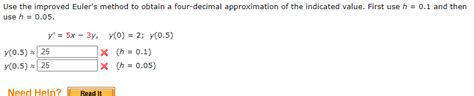 solved use the improved euler s method to obtain a