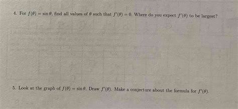 Solved For f θ sinθ find all values of θ such that Chegg com