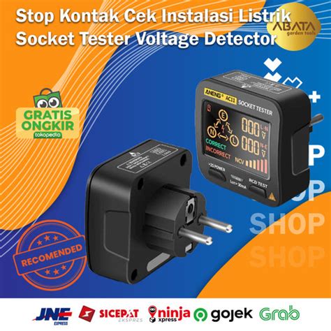 Promo Stop Kontak Ground Tester Detector Grounding Listrik Digital Smart Socket Tester Uji